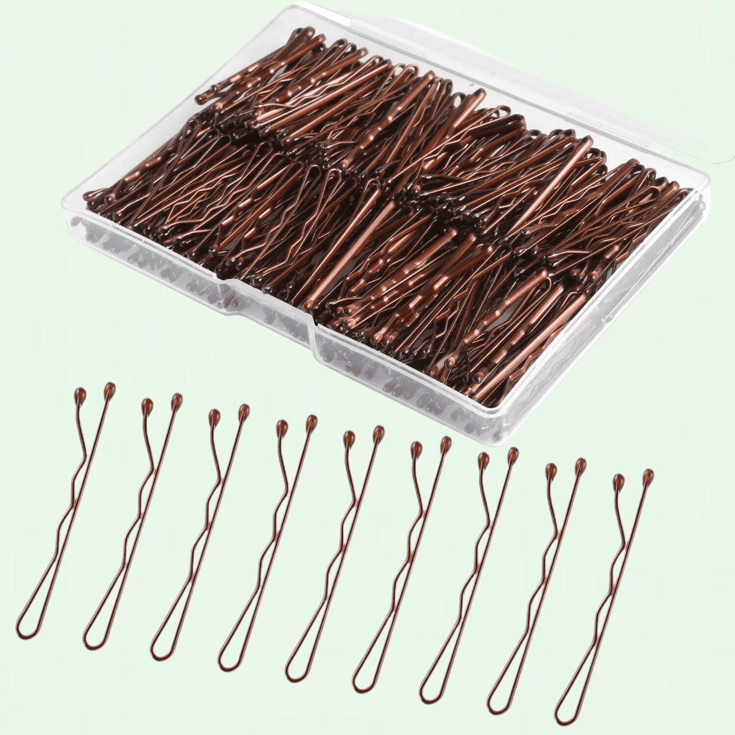250Pcs Brown Bobby Pins, Mini Hair Clips with Storage Box, Hair Styling ...