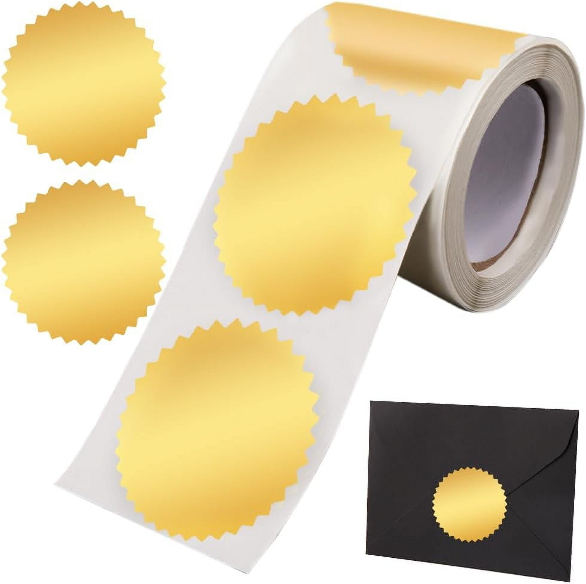 250Pcs Envelope Seals Stickers Blank Gold Stickers Certificate Award ...