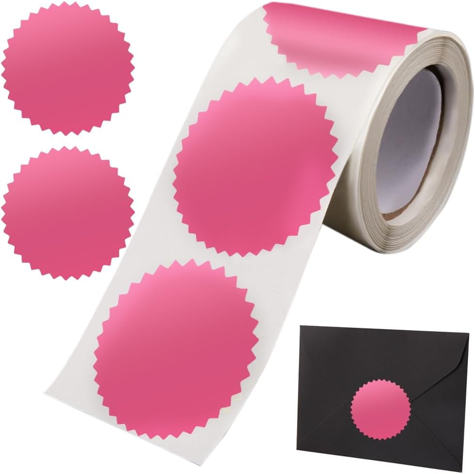 250Pcs Envelope Seals Stickers Blank Stickers Pink Certificate Award ...