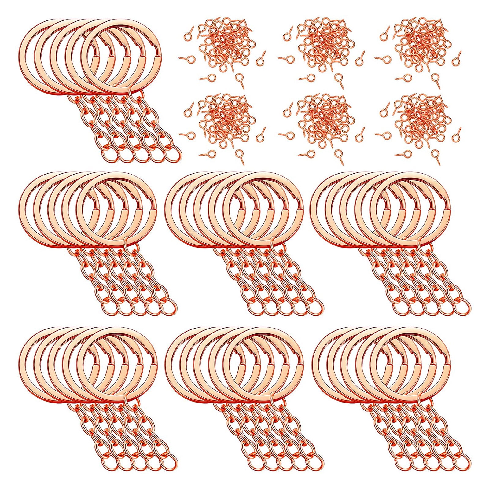 250Pcs Keychain Rings Including 35x Keychain Rings & Jump Rings 180x ...