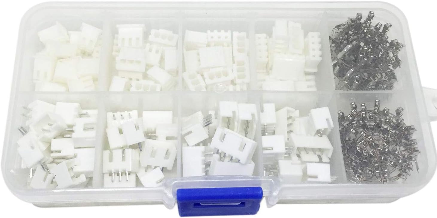 250Pcs/Lot 50 Sets/Box XH2.54 JST Connector Kit, High-Quality 2.54mm 2/3/4 Pin Housing ...