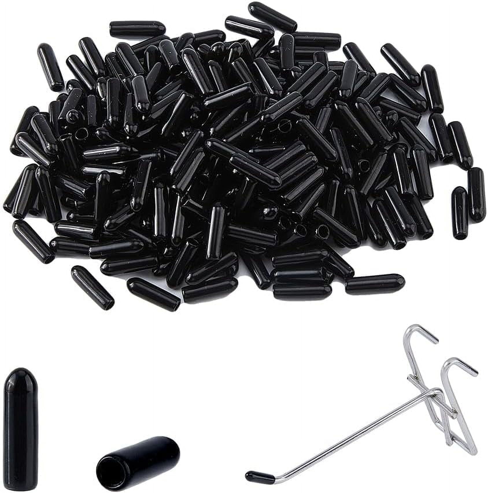 250Pcs Pegboard Hooks Protector Flexible Peg Board Hook Tip Cap Black ...