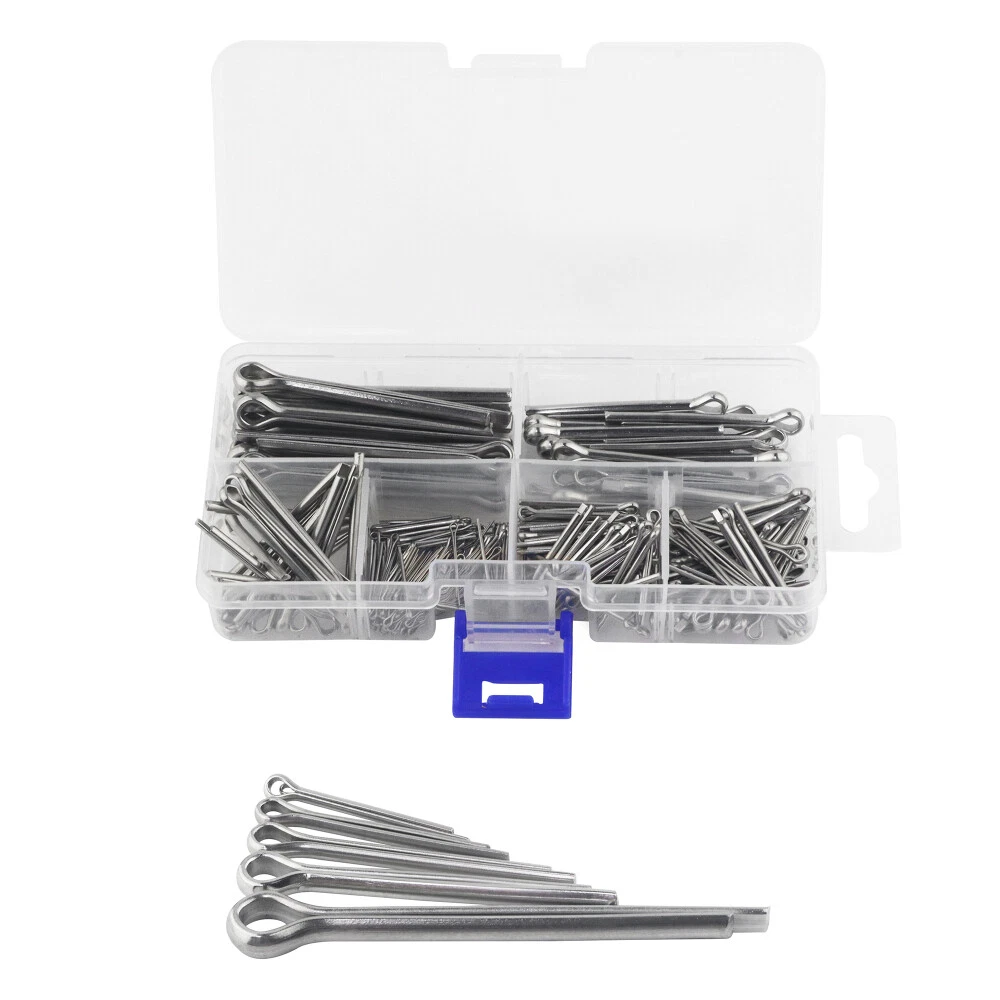 250Pcs Stainless Steel Pin Clips Fastener 6 Sizes Cotter Pin Assortment ...