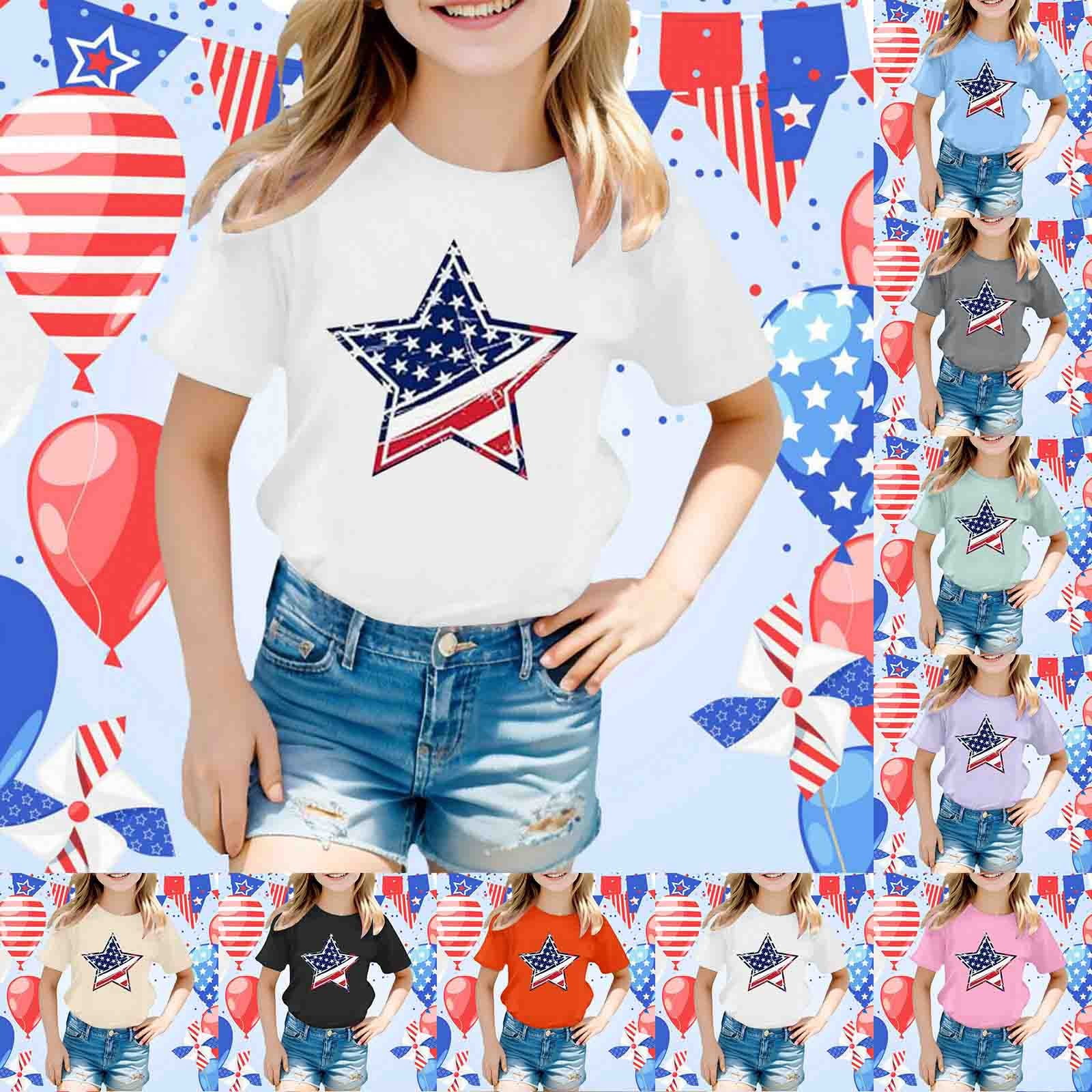 250Th America Independence Day Print Casual Short Sleeve Crewneck ...