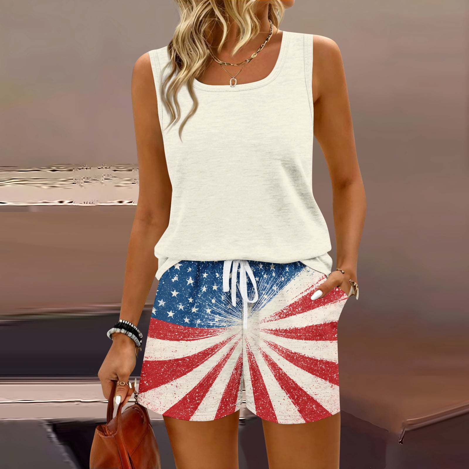 250Th Anniversary 2 Piece Soft Sets Tops Pants, 4Th of July Red White ...