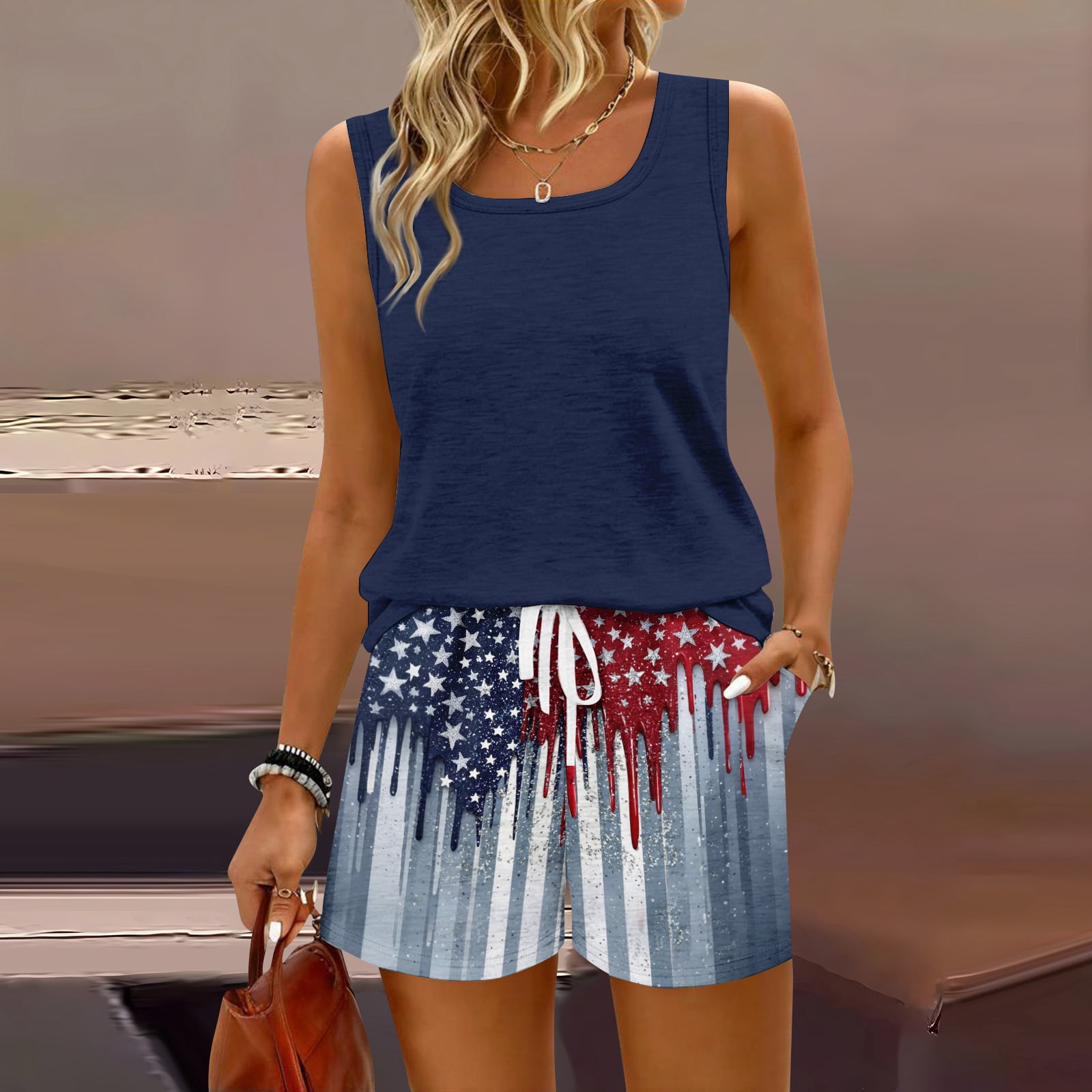 250Th Anniversary 2 Piece Soft Sets Tops Pants, 4Th of July Red White ...