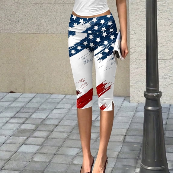 250Th Anniversary 4Th of July Womens Pants, Red White and Blue Star ...