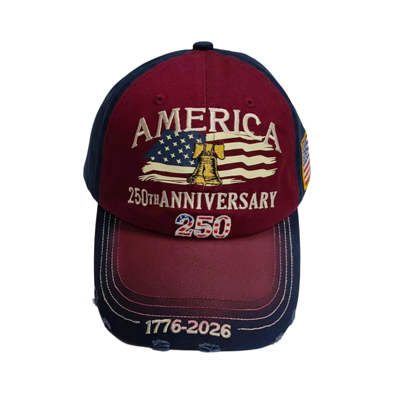 250Th Anniversary Baseball Headwear, Us Flag, Flag, Bell, Embroidered ...