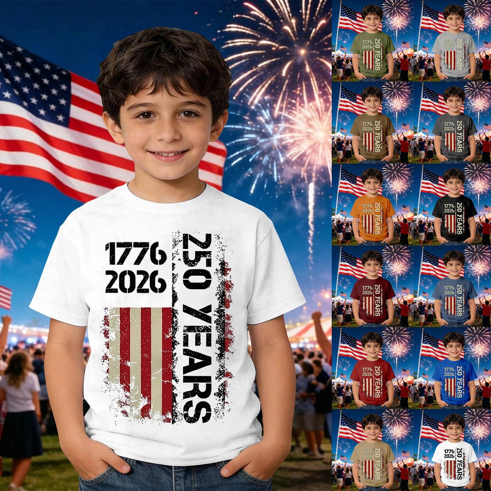 250Th Anniversary Boys Patriotic Independence Day Kids Graphic Star ...