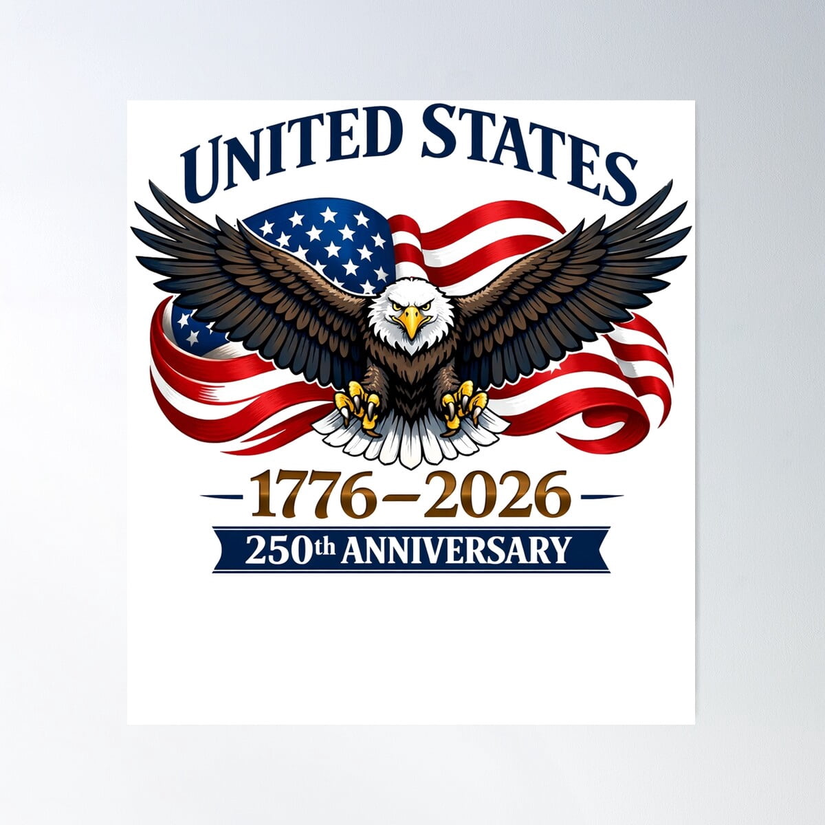 250Th Anniversary Eagle Usa Flag Independence Day Art Unframed Paper ...
