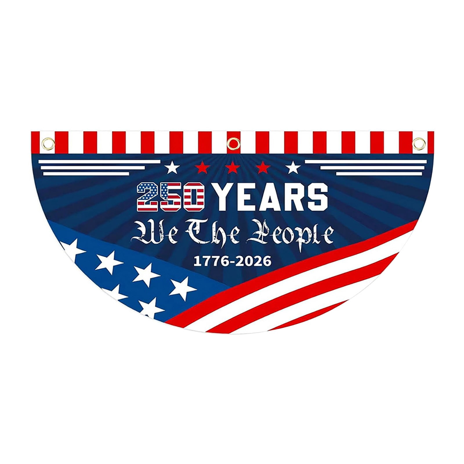 250Th Anniversary Half Round Fan Flag Usa Patriotic Banner For Fourth ...