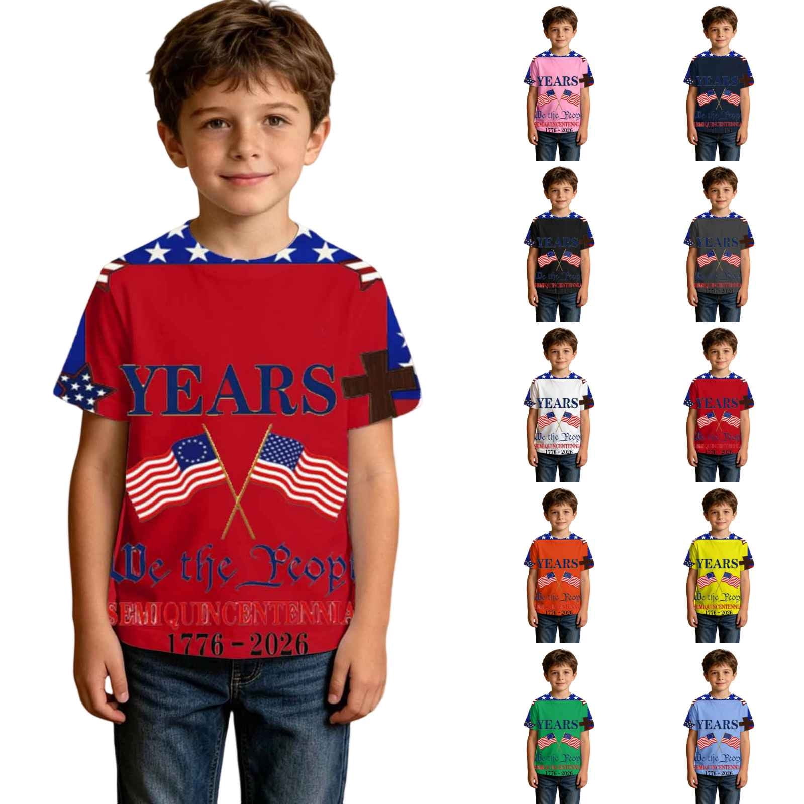 250Th Anniversary Kids Lightweight Short Sleeve Everyday Comfort Easy ...
