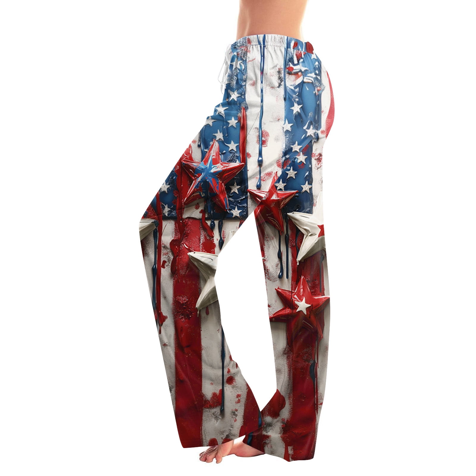 250Th Anniversary Red White and Blue Womens Pants, Casual Comfortable ...