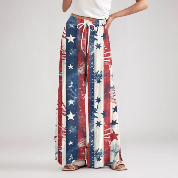 250Th Anniversary Red White and Blue Stripe Womens Pants, Patriotic ...