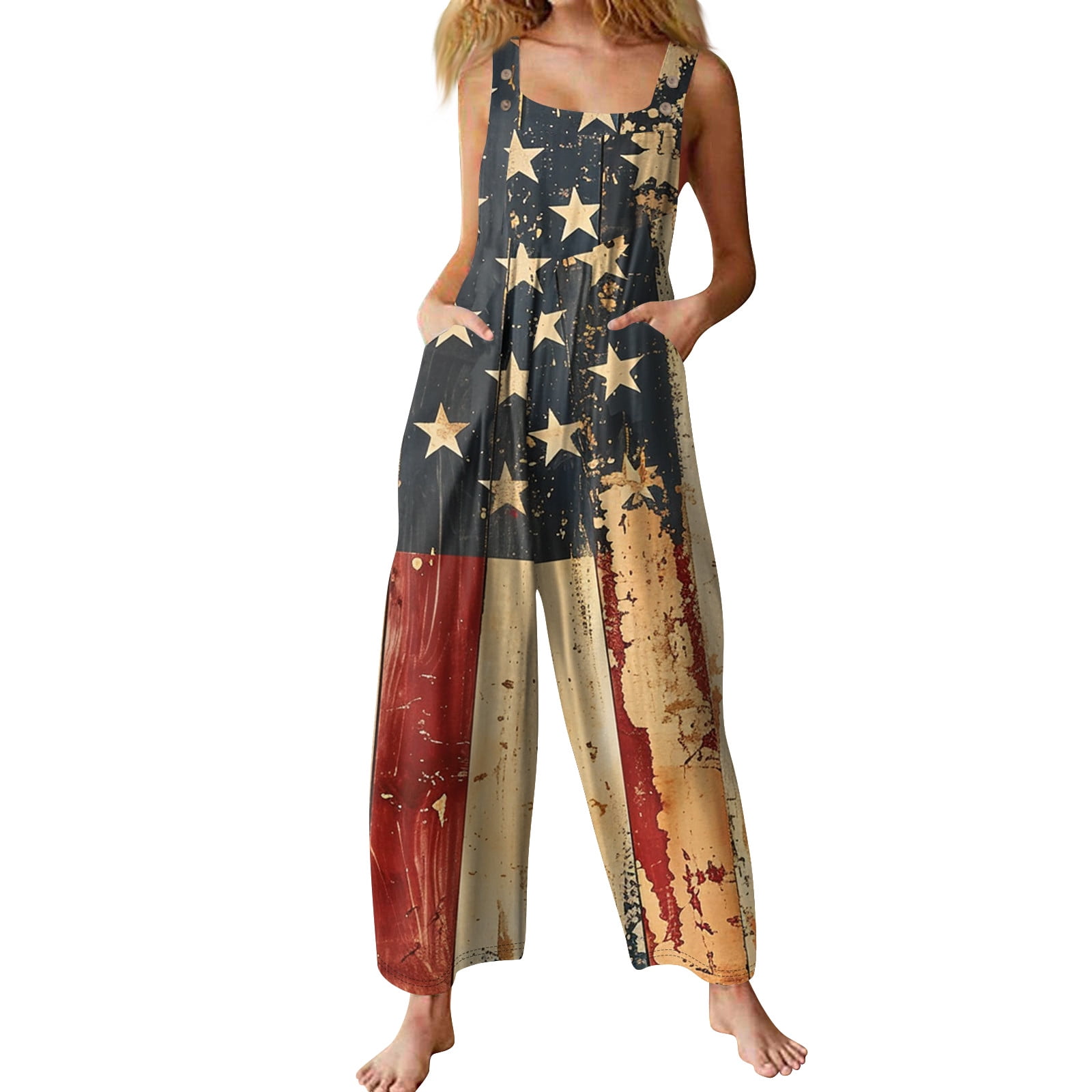 250Th Anniversary Star Printed Pants, 4Th of July Patriotic Pants, Red ...