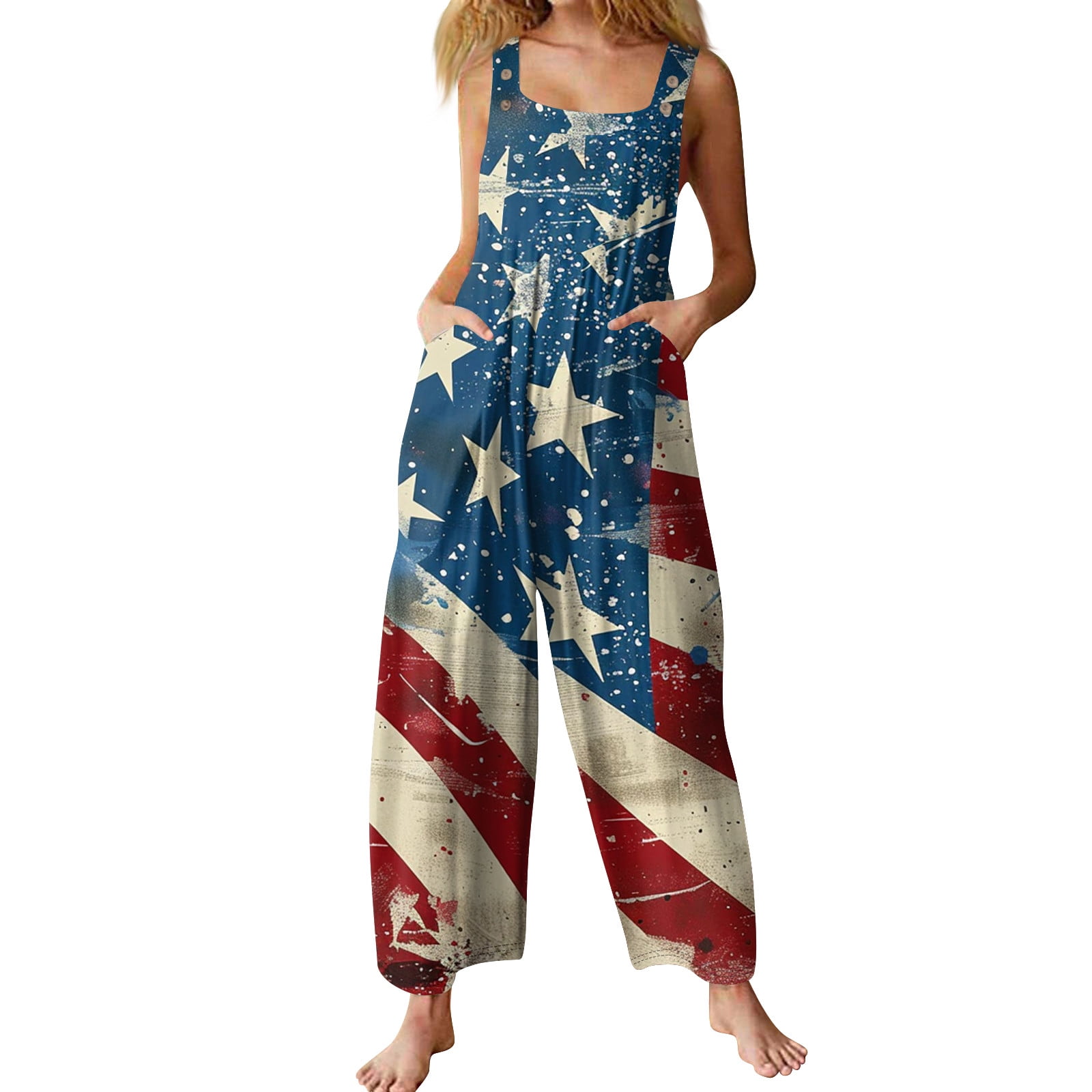 250Th Anniversary Star Printed Pants, 4Th of July Patriotic Pants, Red ...