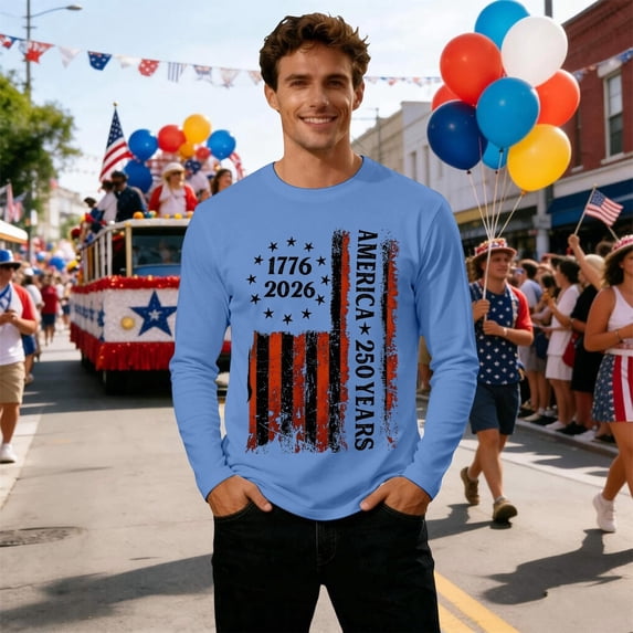 250Th Anniversary USA Shirt Unisex Casual Sporty Color Long Sleeve ...