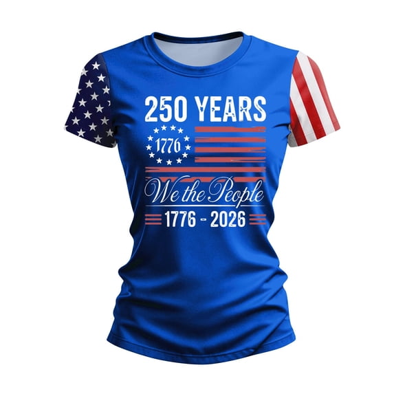 250Th Anniversary USA T Shirts for Women Short Sleeve Funny 4Th of July ...
