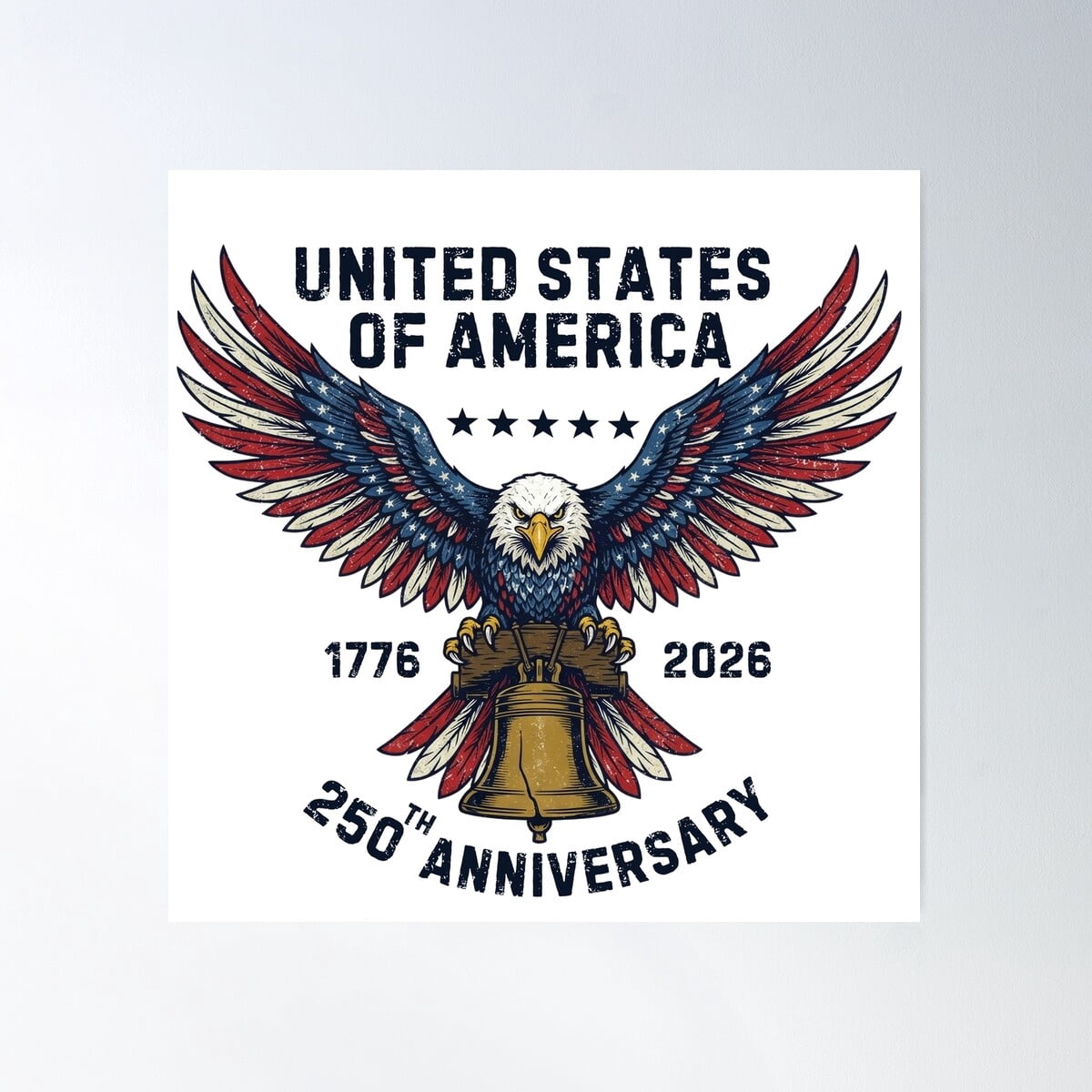 250Th Anniversary United States Of America 1776 Wall Art Unframed Paper ...