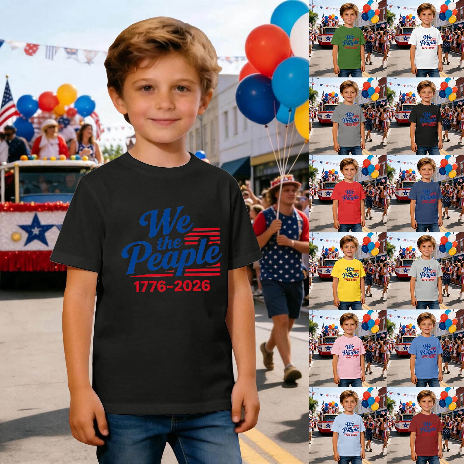 250Th Anniversary Usa Shirt Summer Boys T Shirt Cartoon Print Short ...