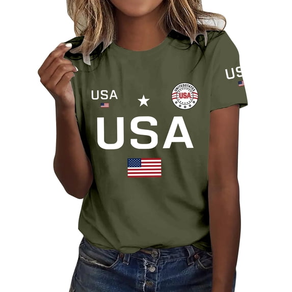 250Th Anniversary Usa Shirt Women Independence Day Crew Neck Short ...