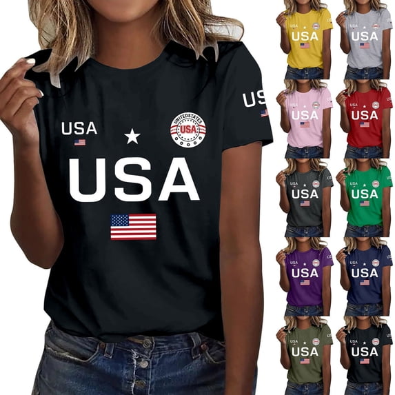 250Th Anniversary Usa Shirt Women's Independence Day Graphic Print ...