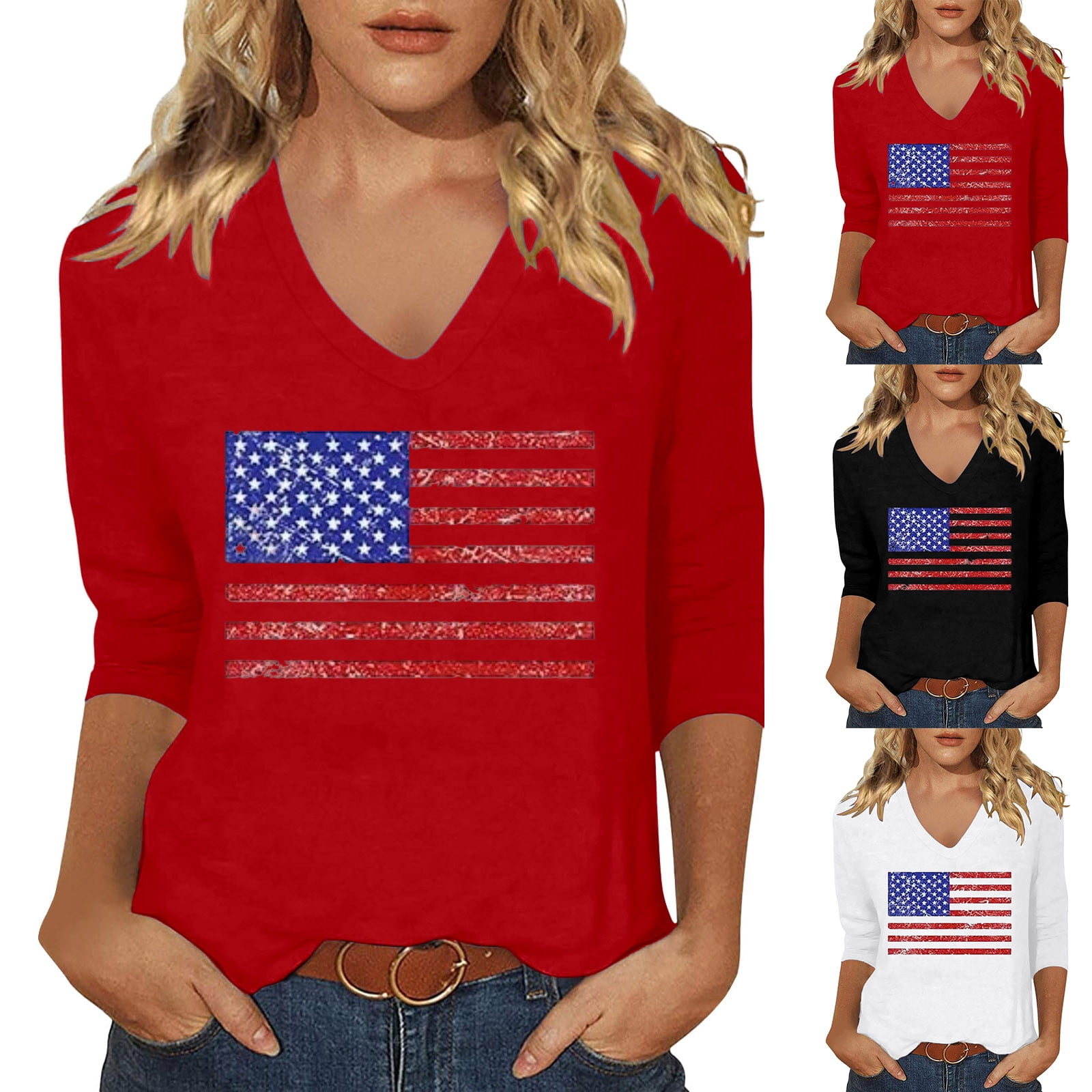 250Th Anniversary Usa Shirt Women's Independence Day Printed Split ...