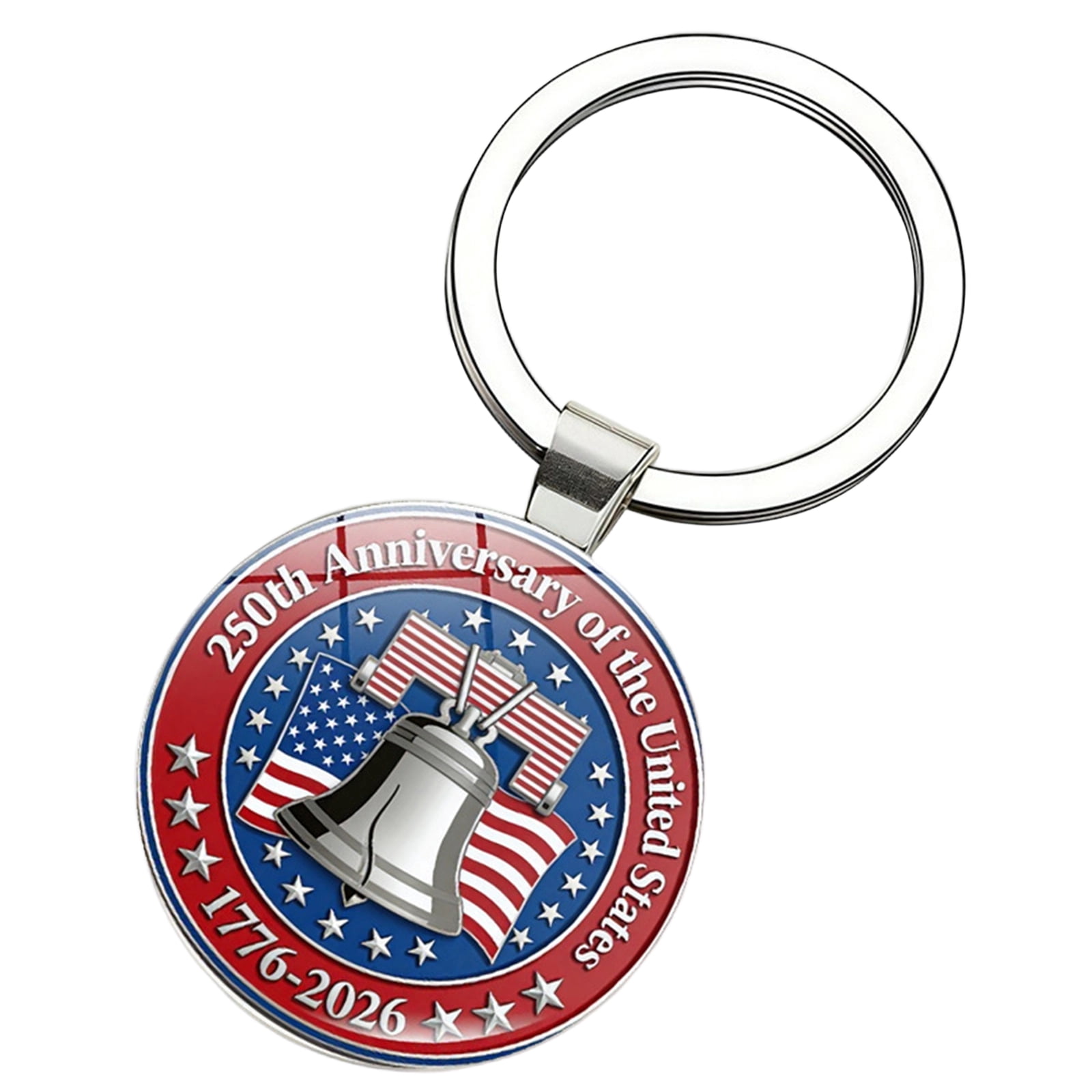 250Th Anniversary Usa Souvenir, 2 in Metal Key Ring, Stainless Steel ...