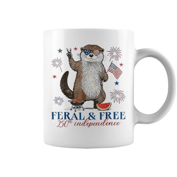 250Th Independence 4Th Of July Feral And Free Otter Coffee M - Walmart.com
