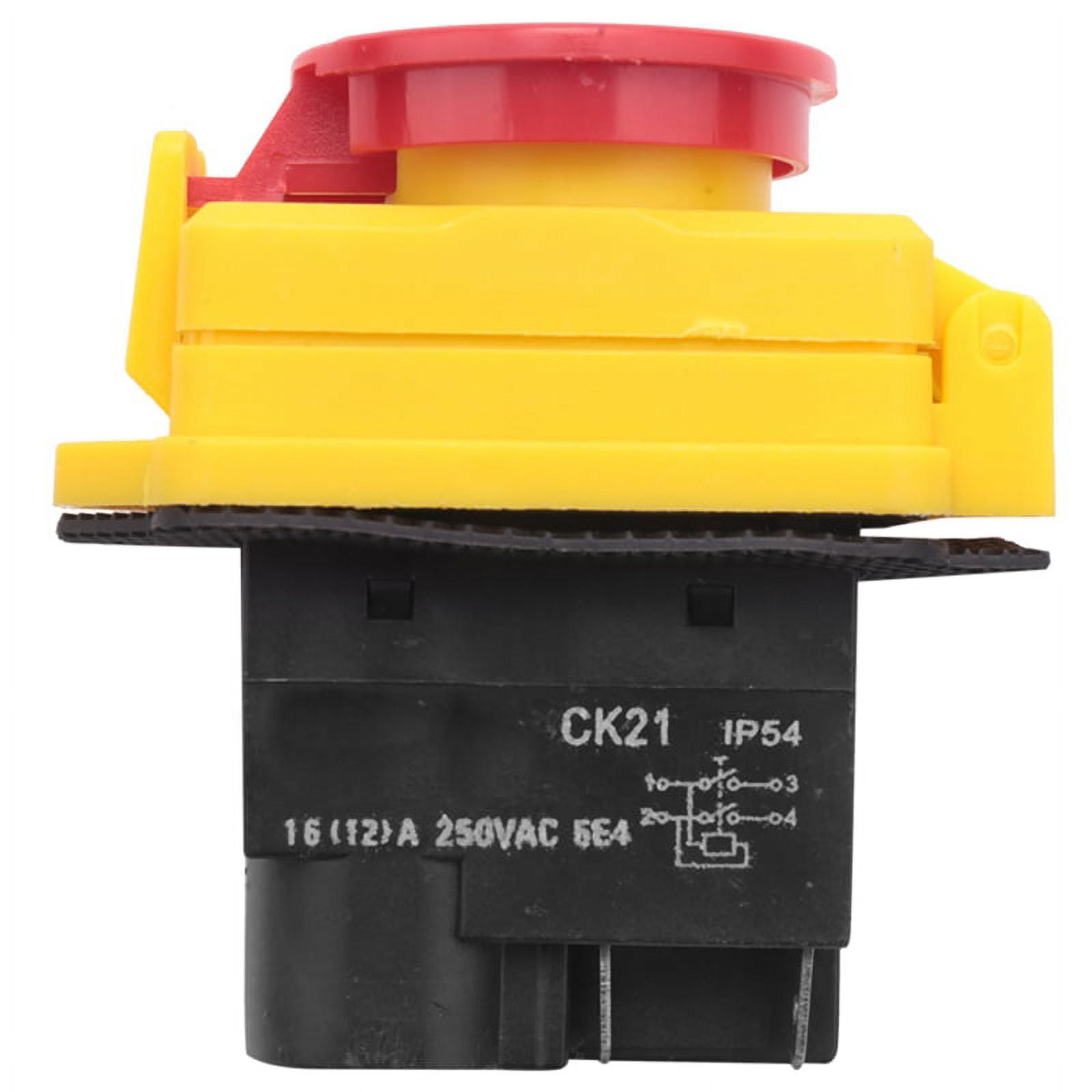 250V 16A IP54 Start Stop Switch No Volt Release Switch with Emergency ...