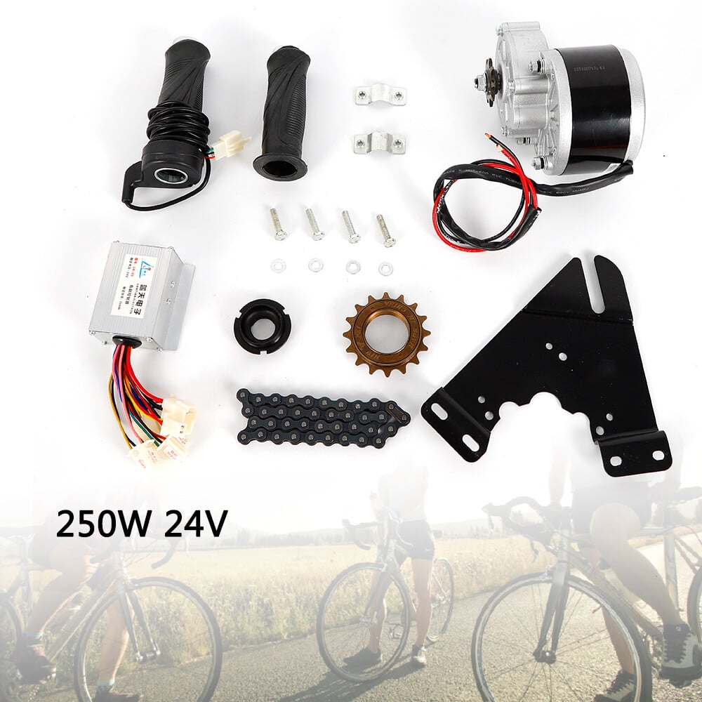 250W 24V Bike Conversion Kit, Brushed Controller with Throttle Handles ...