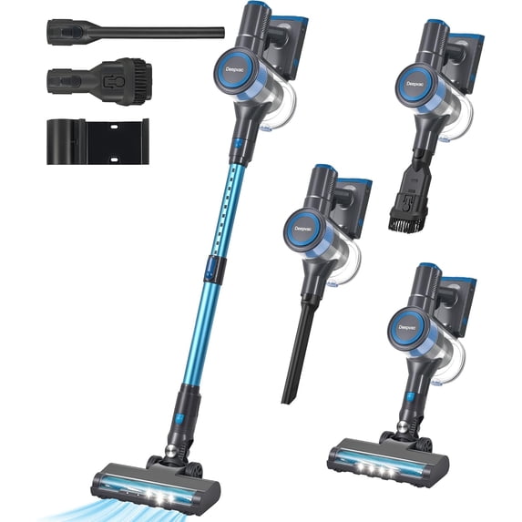 250W 25KPa Suction Cordless Vacuum Cleaner, 6-in-1 Lightweight Stick ...