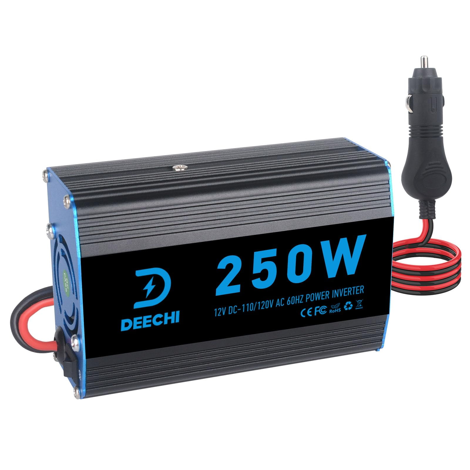250W Car Power Inverter DEECHI Inverter DC 12V to 110V AC Car Outlet ...