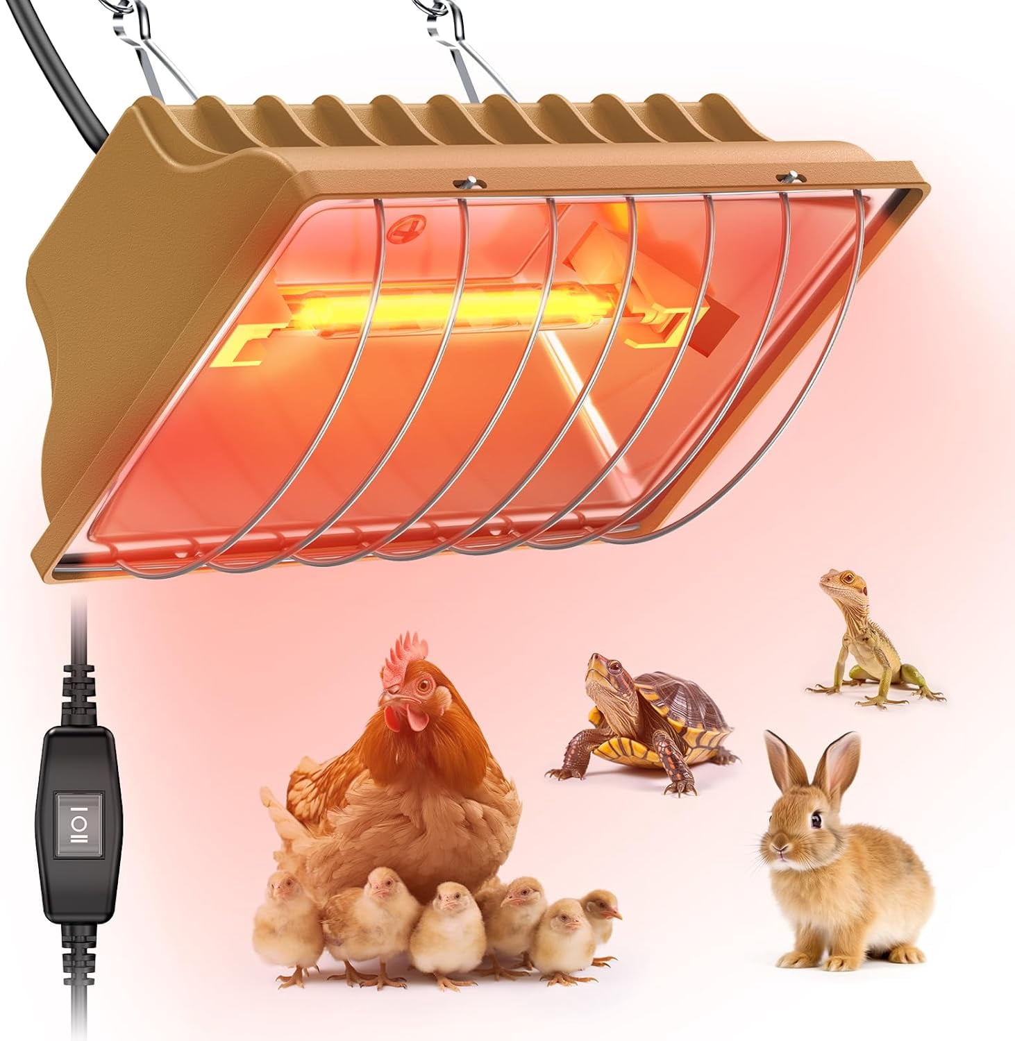 250W Chick Heating Lamp Brooder for Chicks Ducks, 7.86ft Cord UL Passed ...