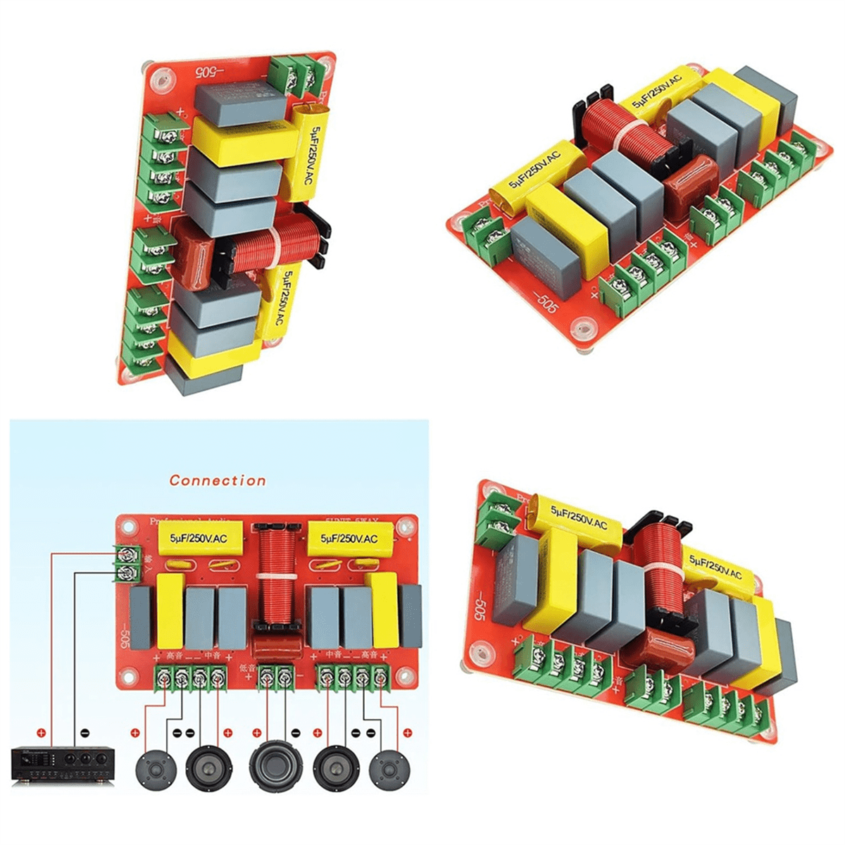 250W Crossover Module 2 High 2 Medium and 1 Low Five Crossover Hifi Hi ...