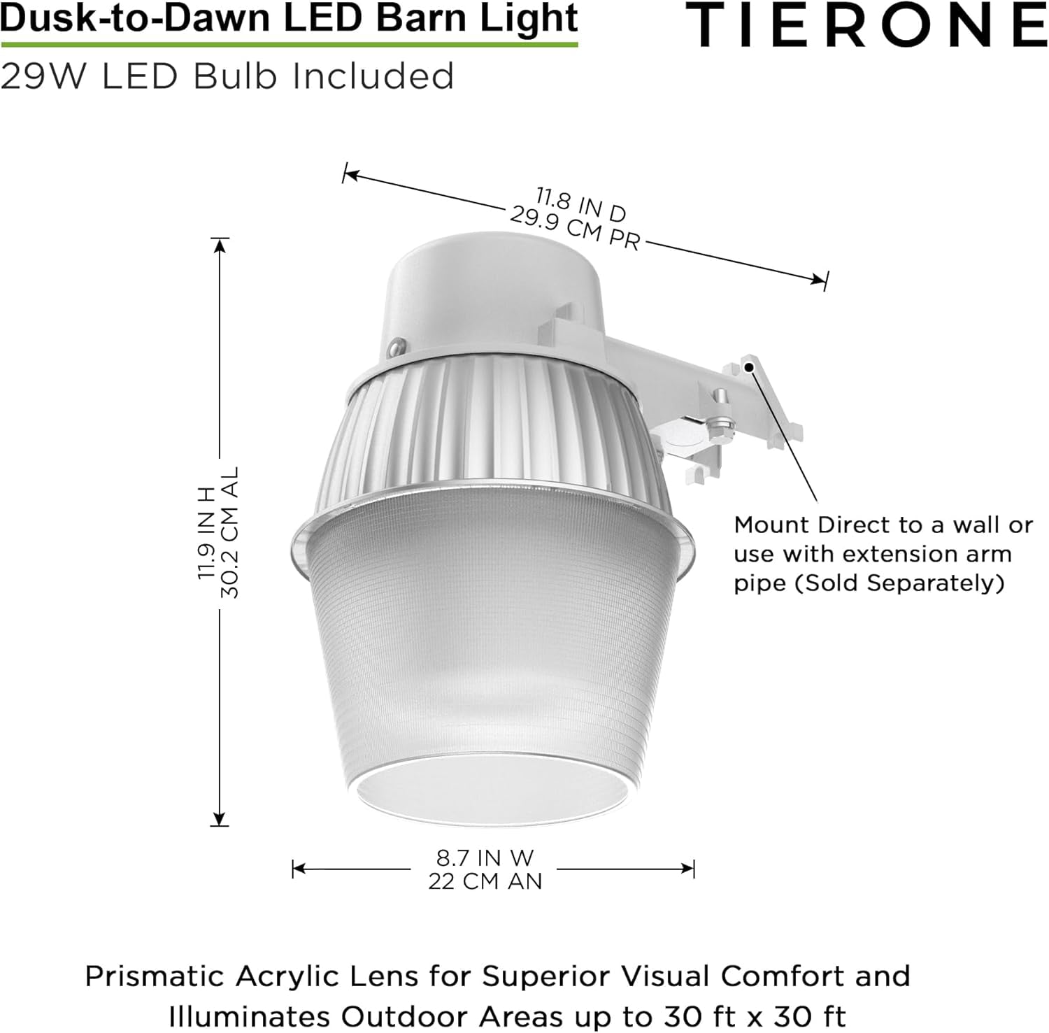 250W Equivalent Barn Light with 29W LED bulb Outdoor Dusk to Area and ...