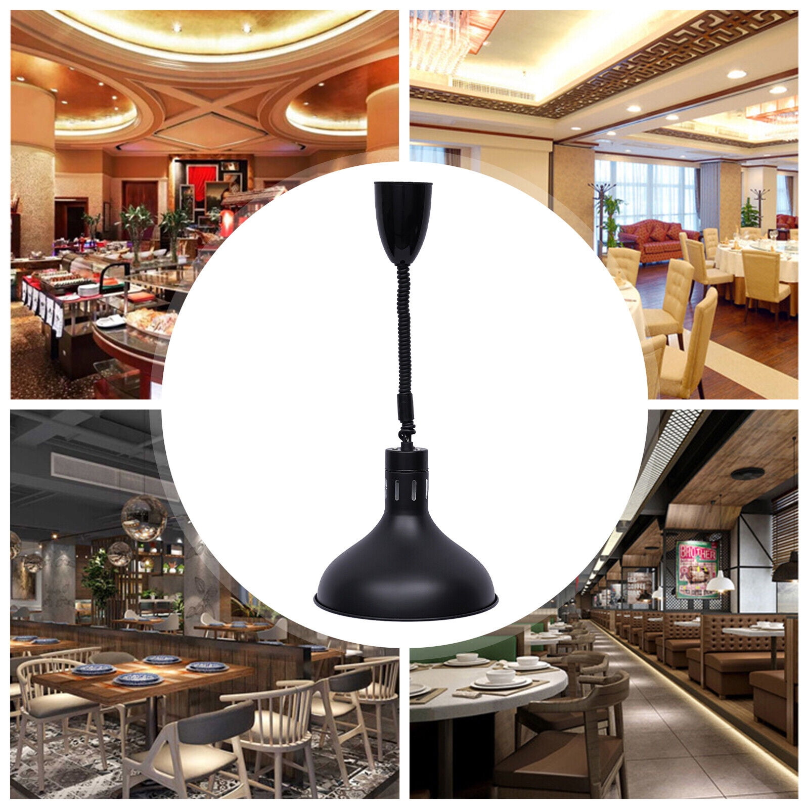 250W Heat Lamp Food Warmer Stand Emitter Light Heating Food Commercial ...