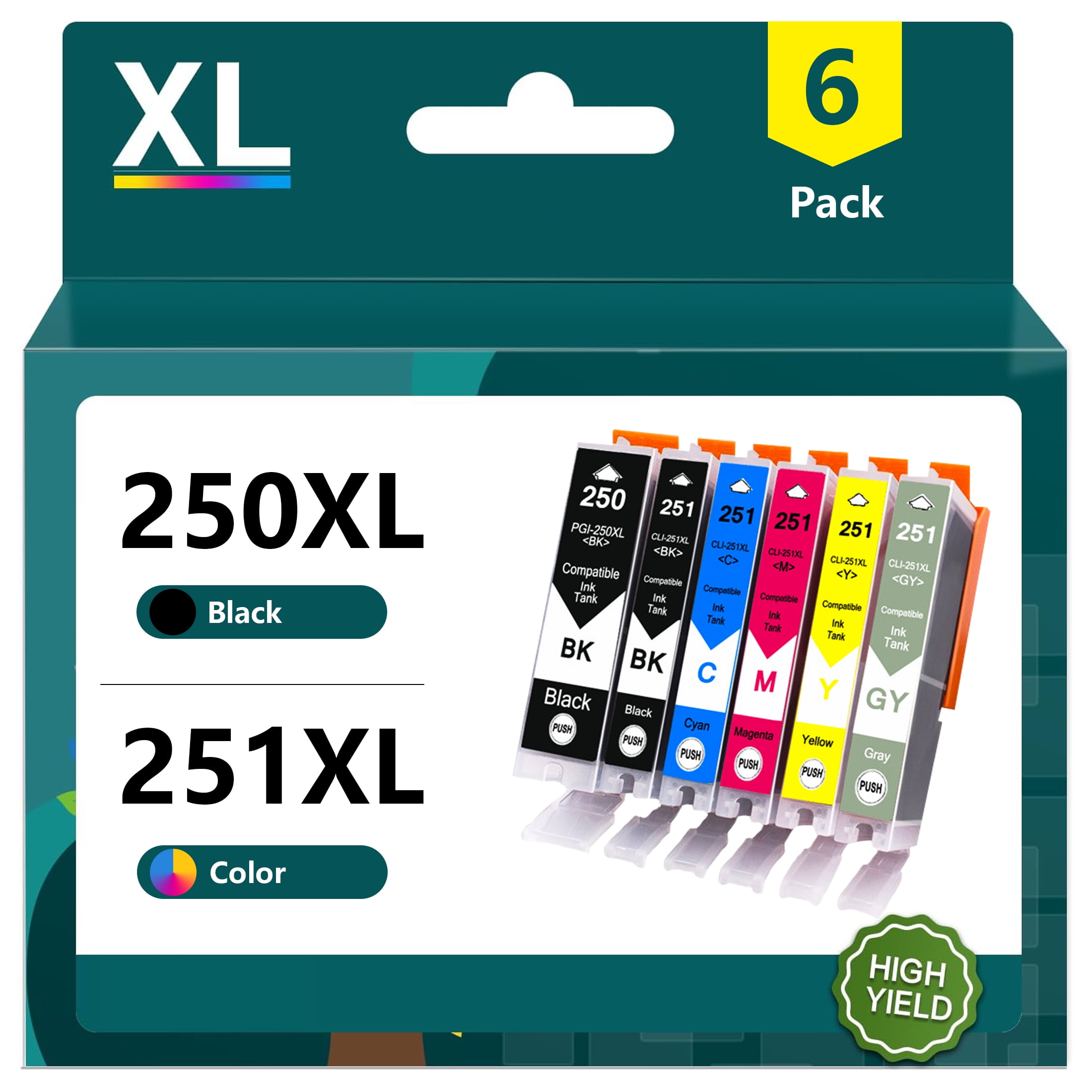 250XL,251XL Ink Cartridge for CANON 250XL,251XL to use with PIXMA ...