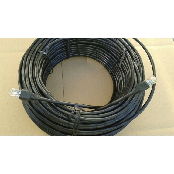 250ft CAT-6 SHIELDED Outdoor Indoor Ethernet Cable UV Direct bury RJ45 ...