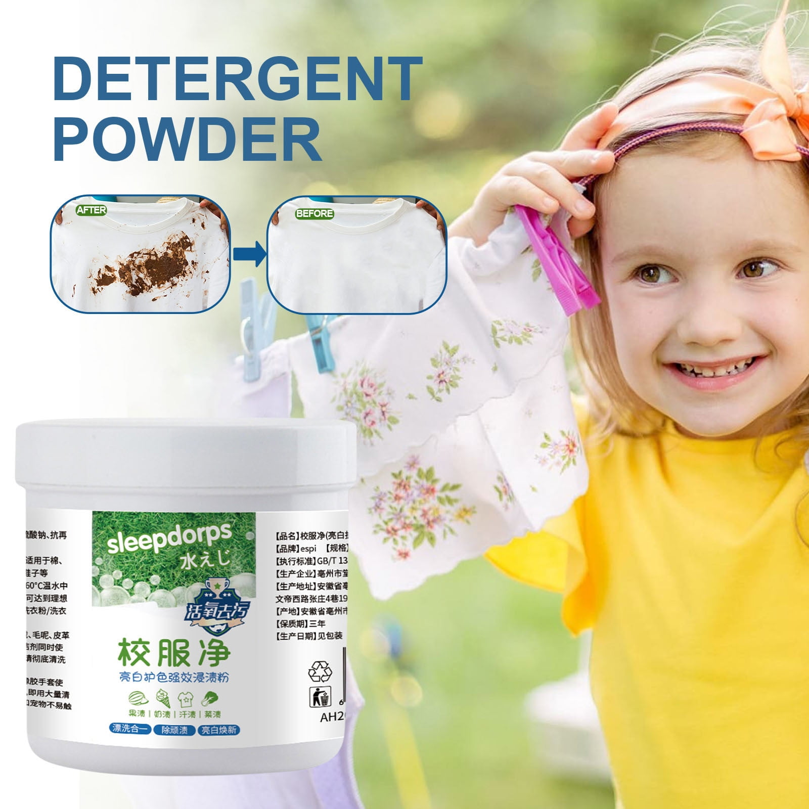 250g School Clothes Stain Remover – Removes Yellow Stains & Dirt, Easy ...