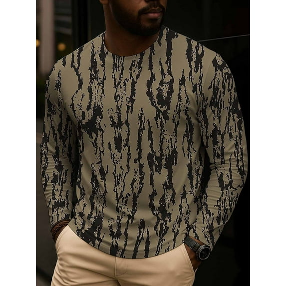 250g long-sleeve T-shirt Abstract Print Long Sleeve T-Shirt long ...