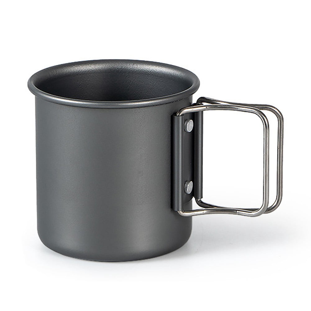 250ml Aluminum Camping Mug Coffee Cup with Folding Handles Water Cup ...