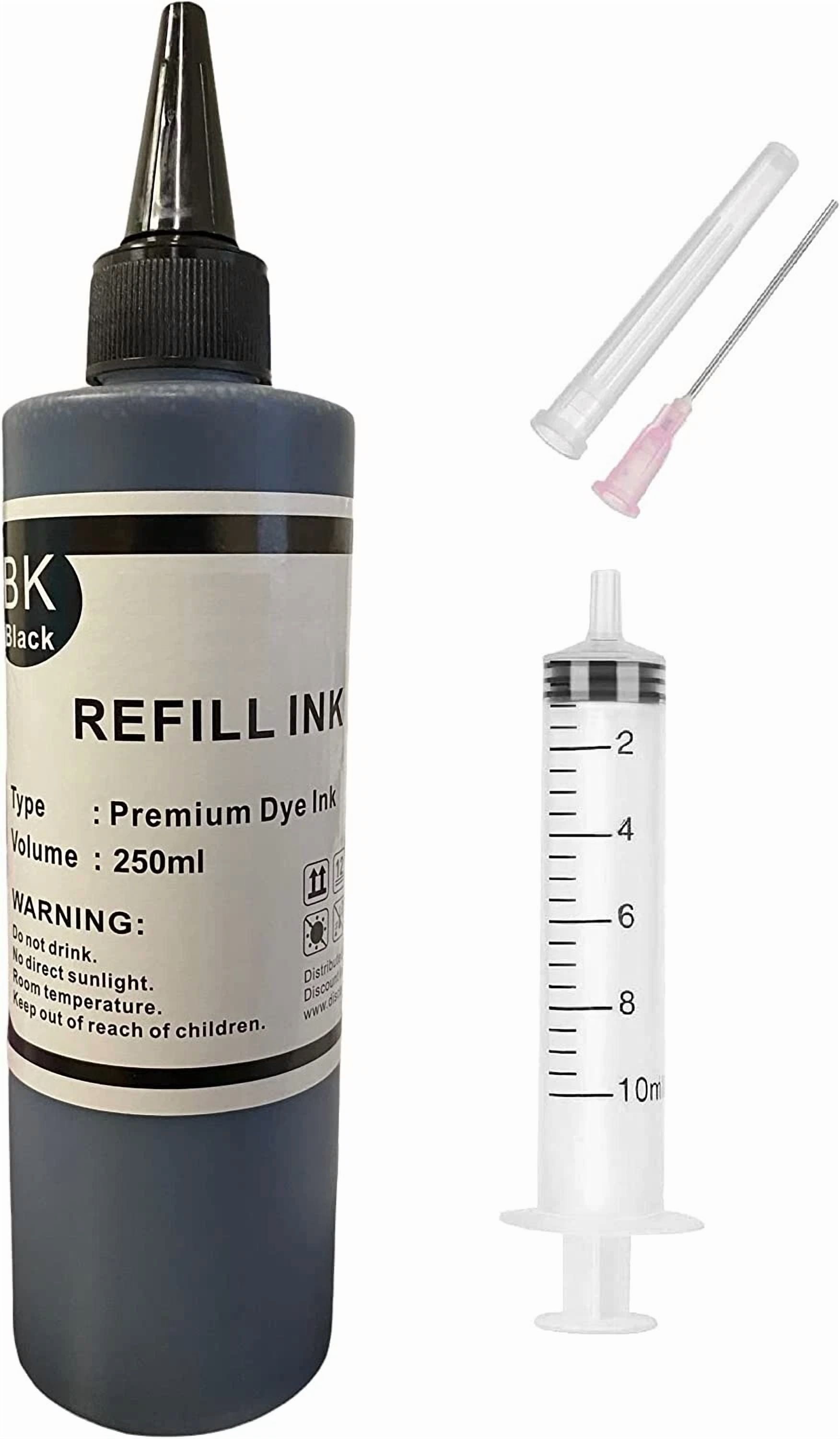 250ml Premium Refill Bulk Black Ink for All HP Canon Dell Brother ...