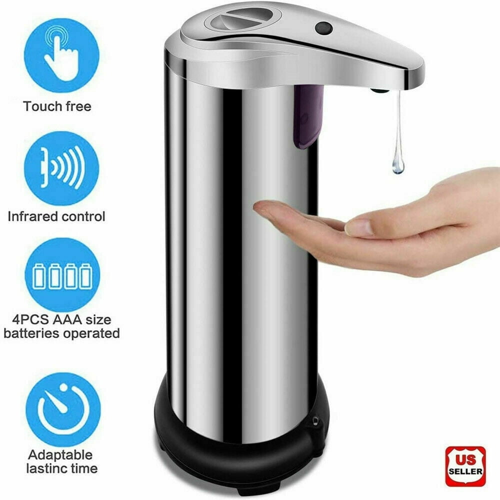 250ml Stainless Auto Handsfree Sensor Touchless Soap Dispenser Kitchen ...