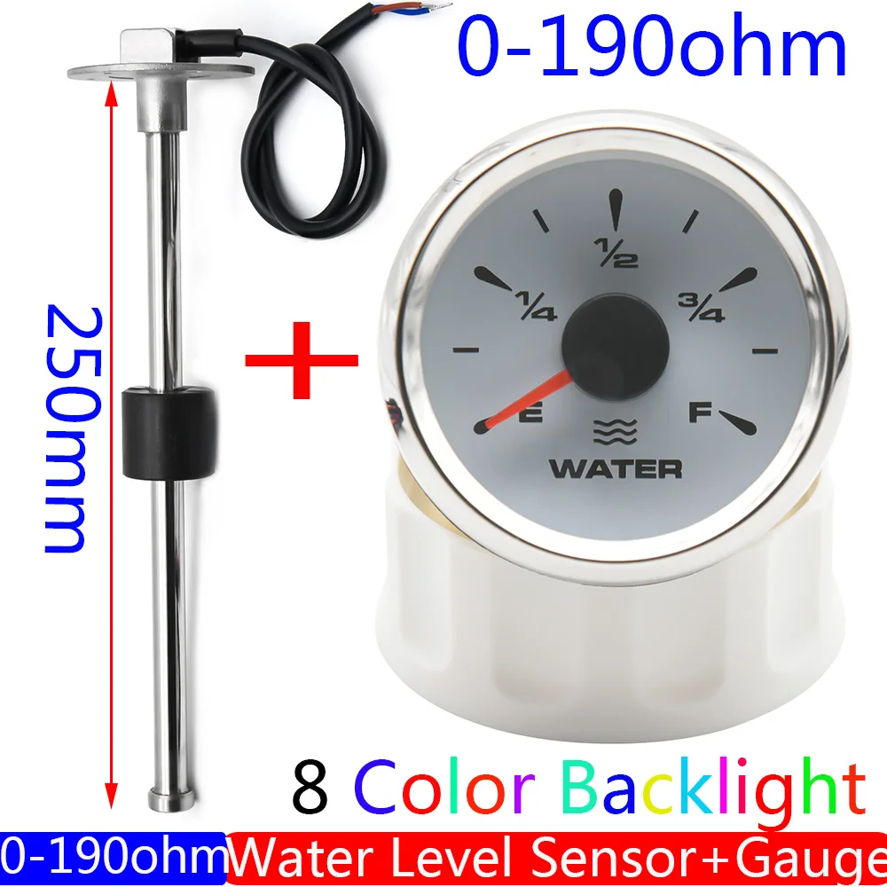 250mm- 0~190 Ohm Water Level Sensor + Water Level Gauge With 8 Colors ...
