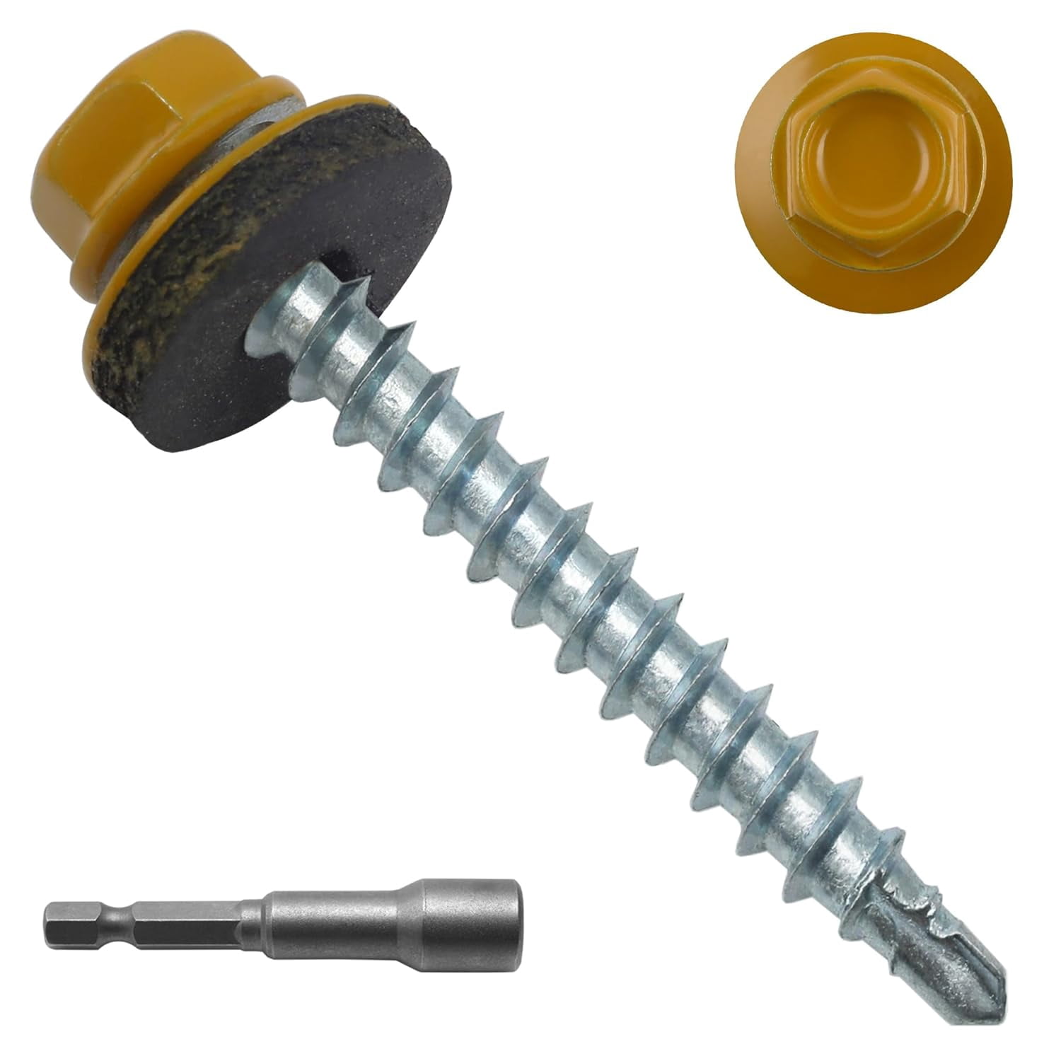 250pcs #10 x 1-1/2" Black Hex Head Self-Drilling Metal Roofing Screws ...