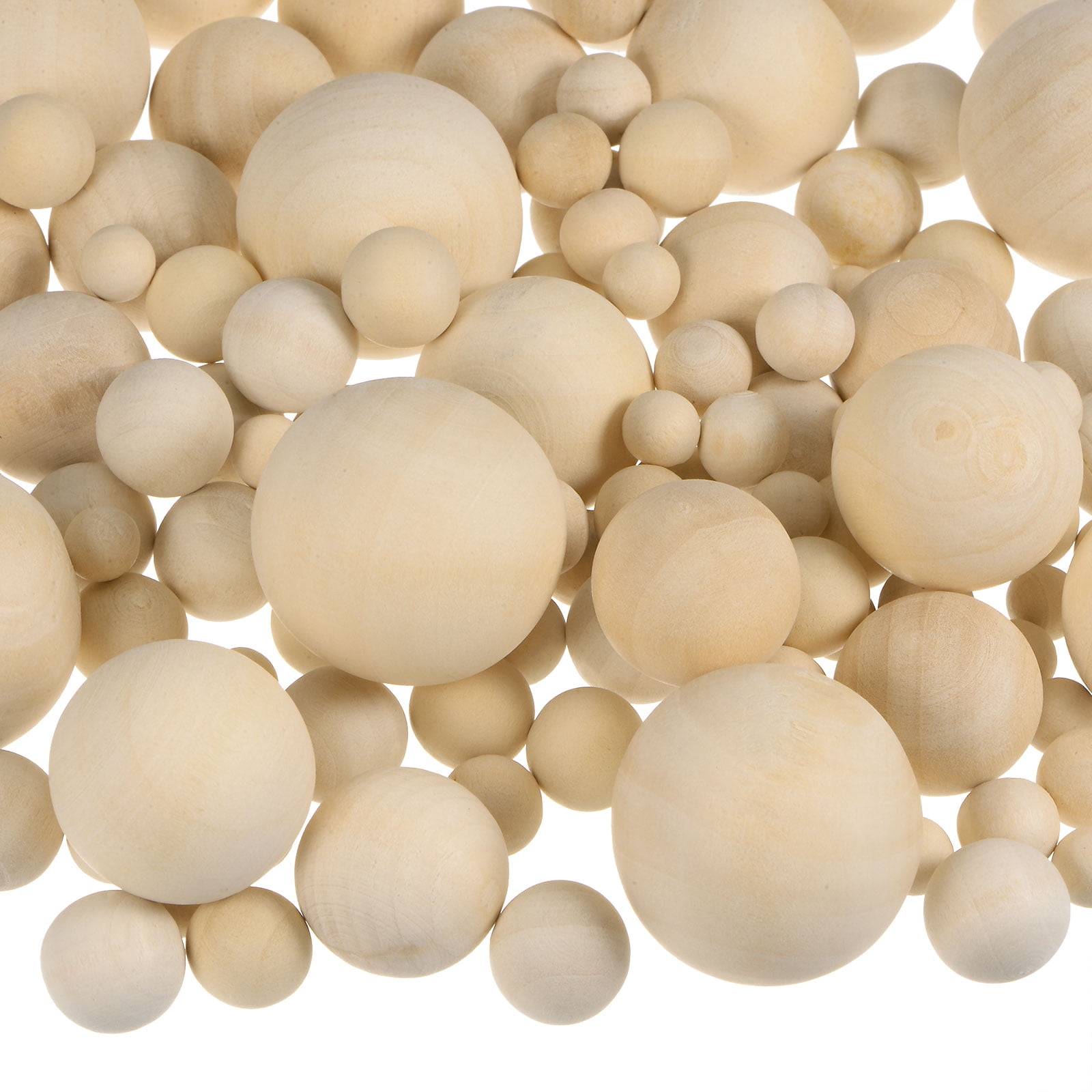 250pcs Assorted Sizes Wood Balls 8mm 10mm 12mm 14mm 20mm 25mm 30mm ...