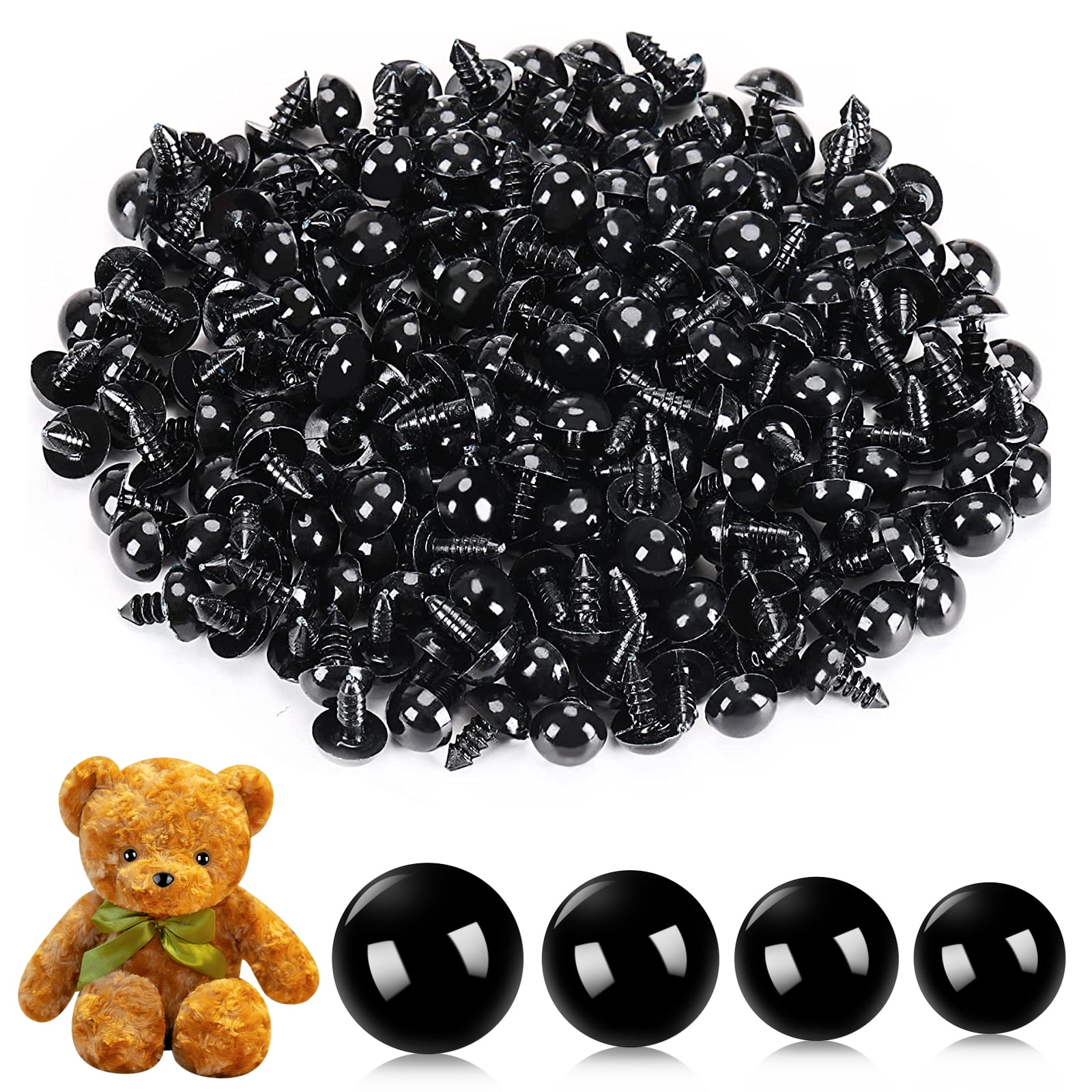 250pcs Doll Eyes Plastic Eyes Big Stuffed Animal Eyes Craft Crochet ...