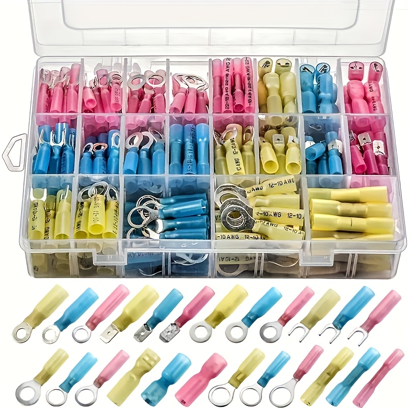 250pcs Premium Heat Shrink Wire Connectors Kit - Waterproof Insulated ...