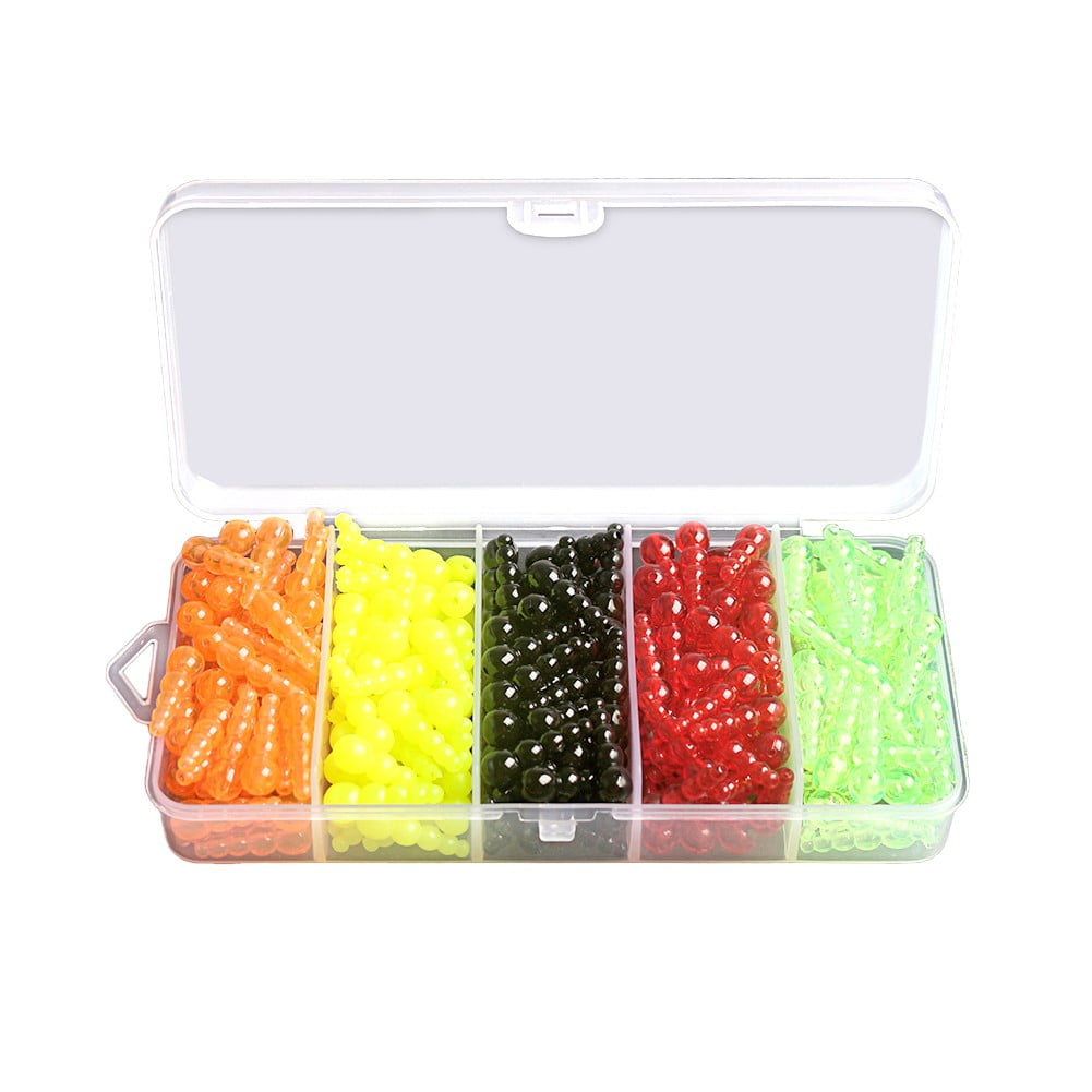 250Pcs Stacked Fishing Beads Trout Beads Floating Pumpkin Stopper Round ...